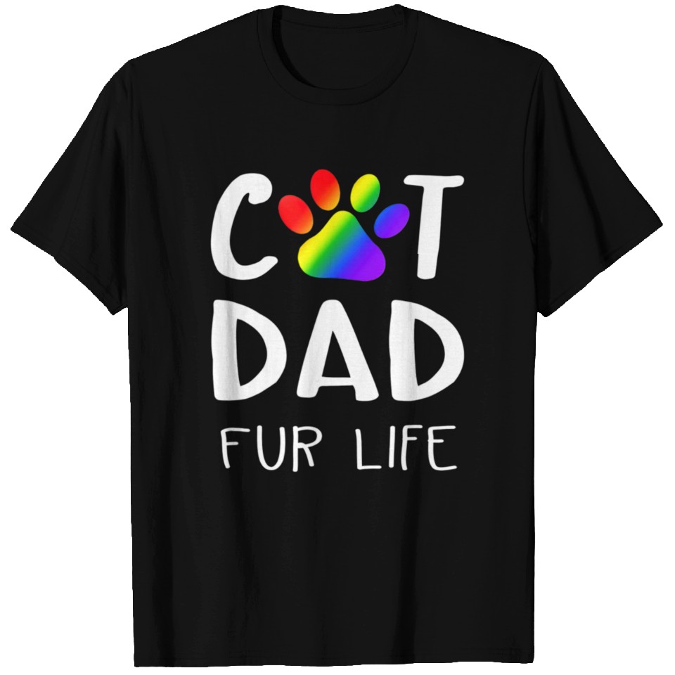Gay Cat Lover LGBT Cat Dad Fur Life Kitty Lover T Shirts | ID 15043143 ...