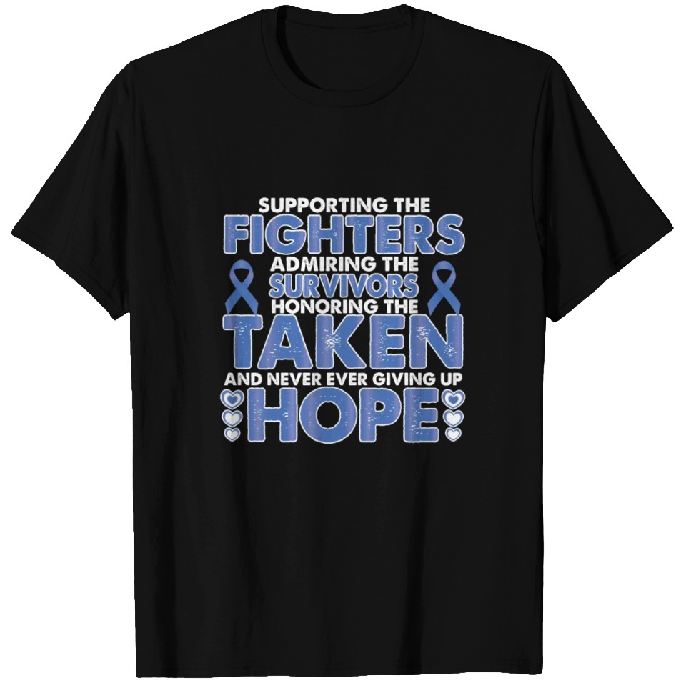 Colon Cancer Awareness Survivor Support Warrior T Shirts | ID 18888714 ...