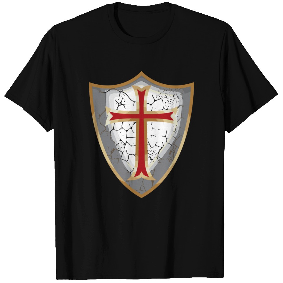 Knights Templar Crusader Shield Cross White T Shirts | ID 13068640 by ...