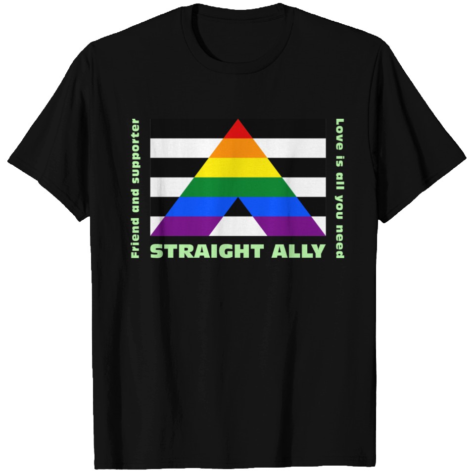 Straight Ally LUV Queer CSD Gay Pride LGBTIQ LGBTQ T Shirts | ID ...