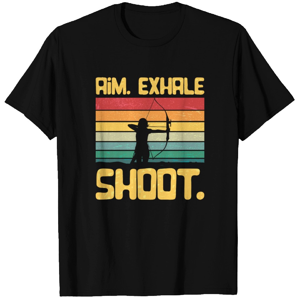 Archery Girl Aim Exhale Shoot Archer Retro Vintage T Shirts | 33% OFF ...