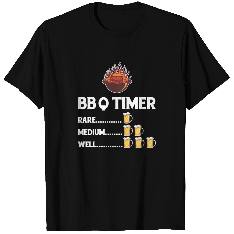 BBQ Timer Barbecue Beer Steak Grill Funny Grilling T Shirts | ID ...