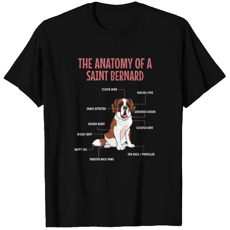 Definition Animal Pet Anatomy Of Saint Bernard Dog T Shirts | ID ...