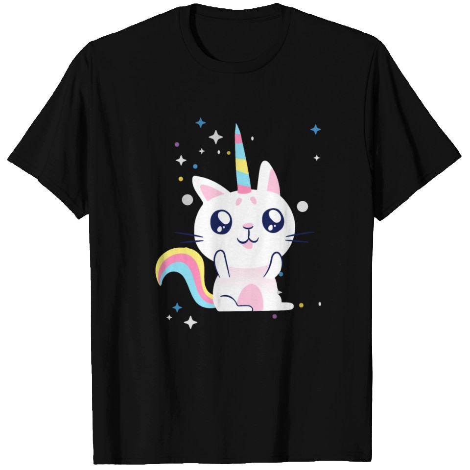 Cute Unicorn Cat Caticorn Girls Otaku Japanese T Shirts | ID 18787348 ...