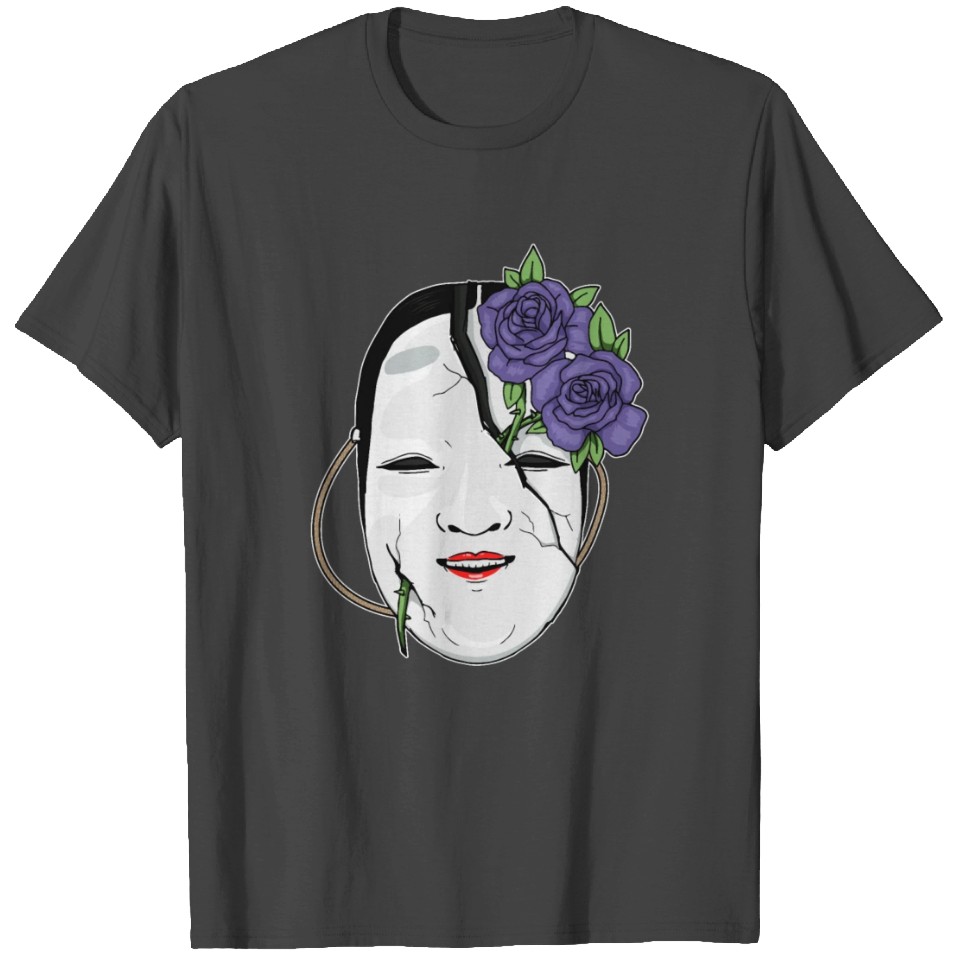 Angura Kei Dark Japanese Aesthetic Gothic Noh Mask T Shirts