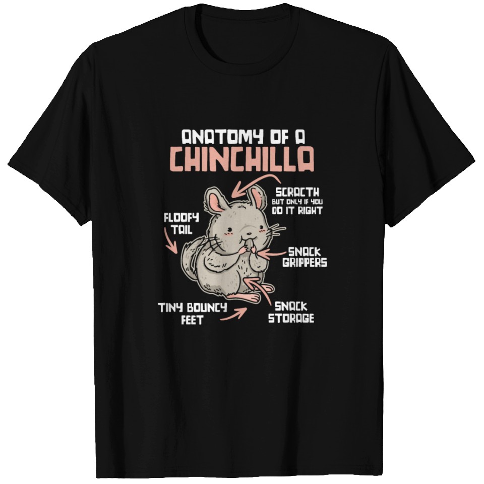 Anatomy Of A Chinchilla Long-Tailed Chinchillidae T Shirts | ID ...