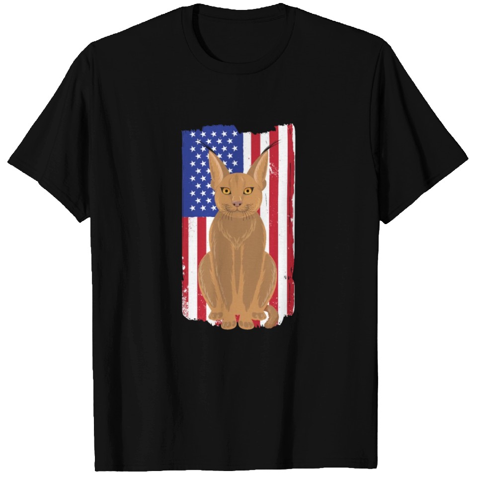 Big Floppa Caracal Cat Meme USA Flag Patriotic T Shirts | ID 16779683 ...
