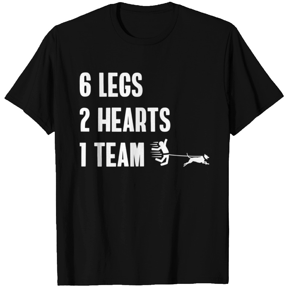 Six Legs Two Hearts One Team Canicross Dog Running T Shirts | ID ...