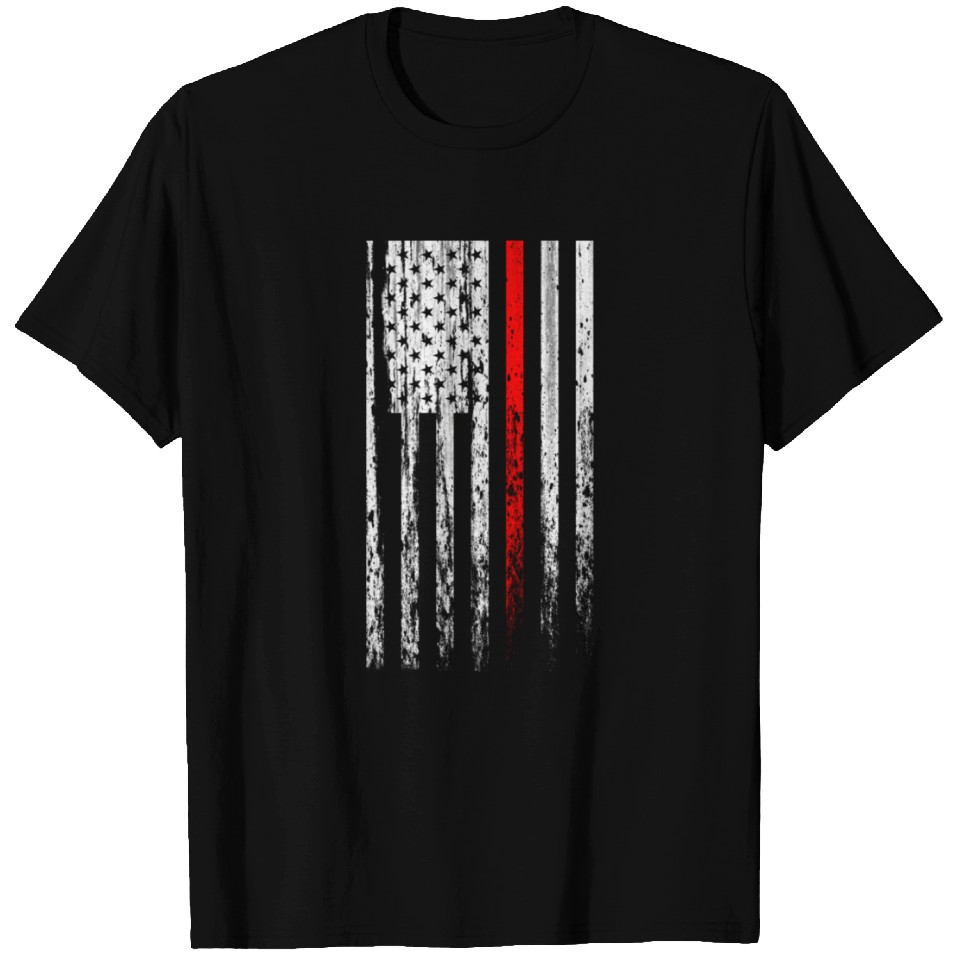 Thin Red Line Firefighter American Flag Patriot T Shirts | ID 17674543 ...