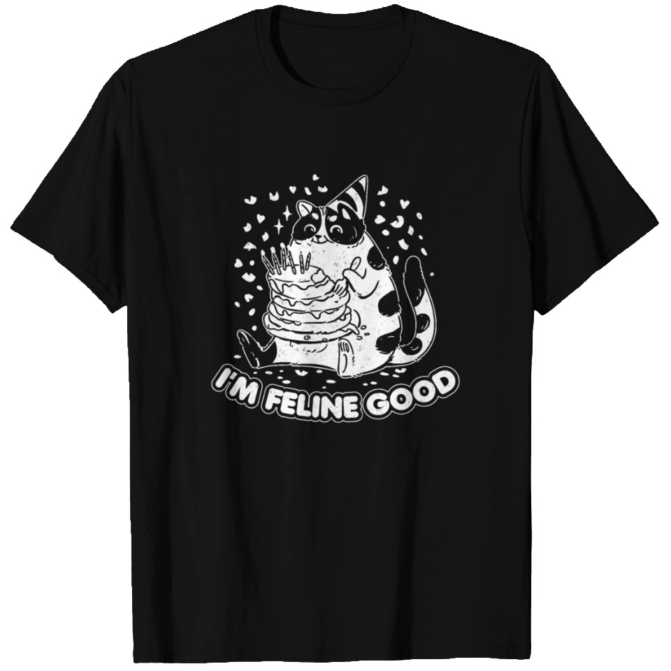 I'm Feline Good Kitten Lover Pun Meme Birthday Cat T Shirts | ID ...