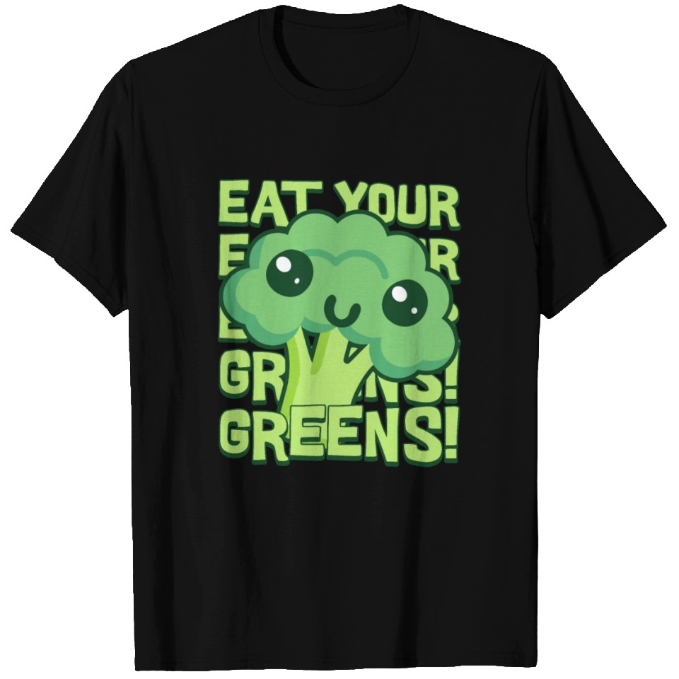 Eat Your Greens! Kawaii Broccoli T Shirts | ID 18585590 by Big Boi ...