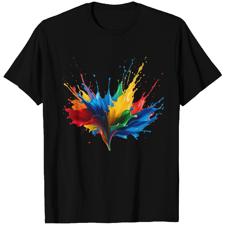 3D Colorful Paint Splash T Shirts | ID 17584562 by Loantruong | Printblur