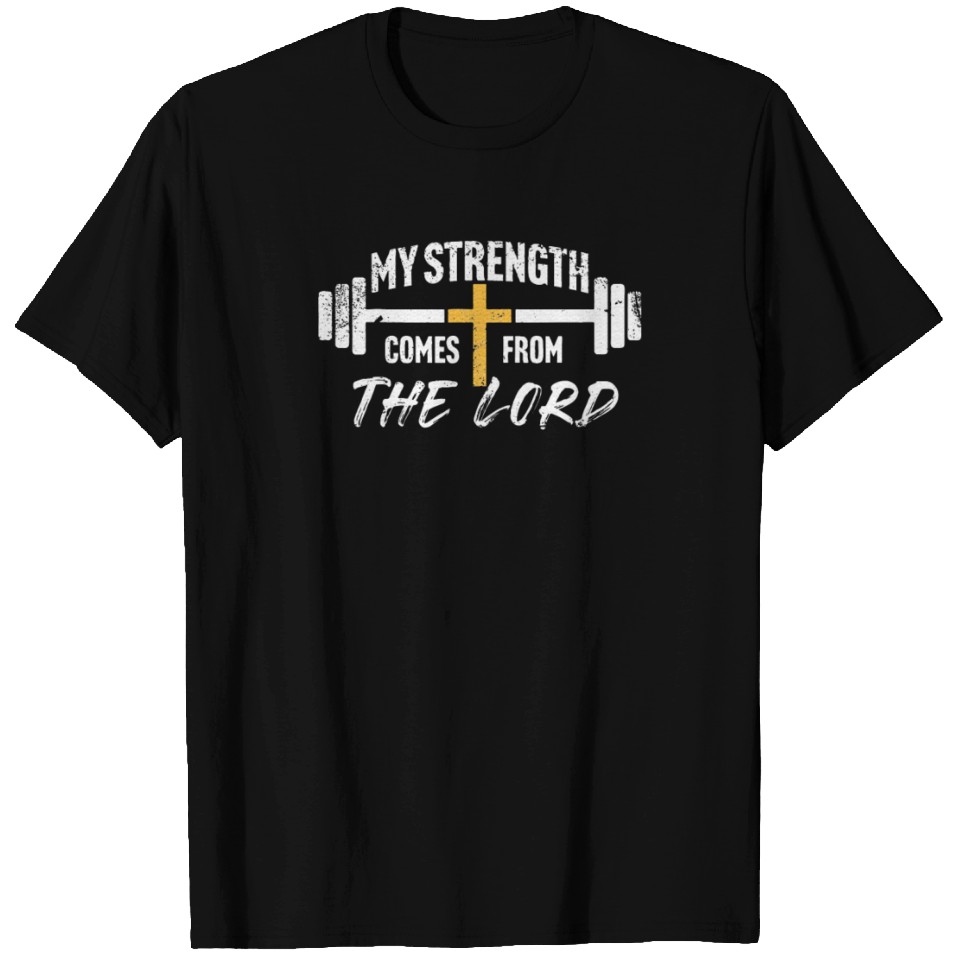 My Strength Christian Men Bible Verse Gym Workout T Shirts | ID ...