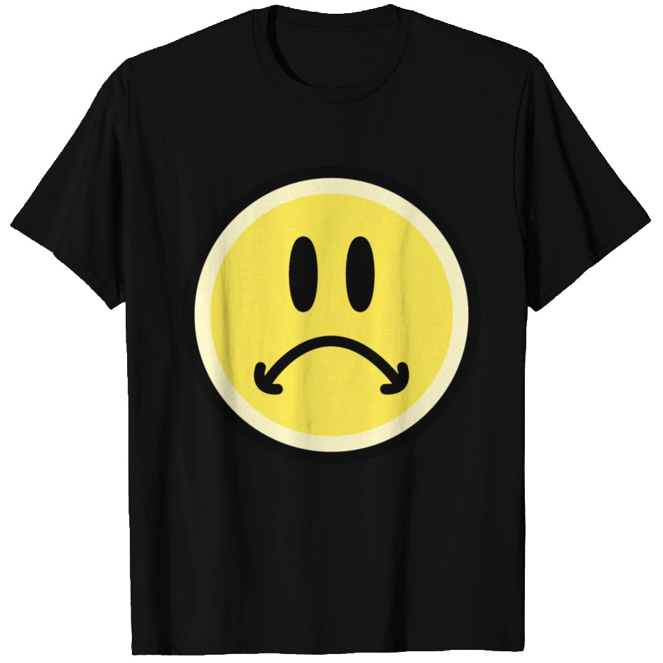 Sad Face Emoticon (Yellow) T Shirts | ID 13074439 by Big Boi | Printblur