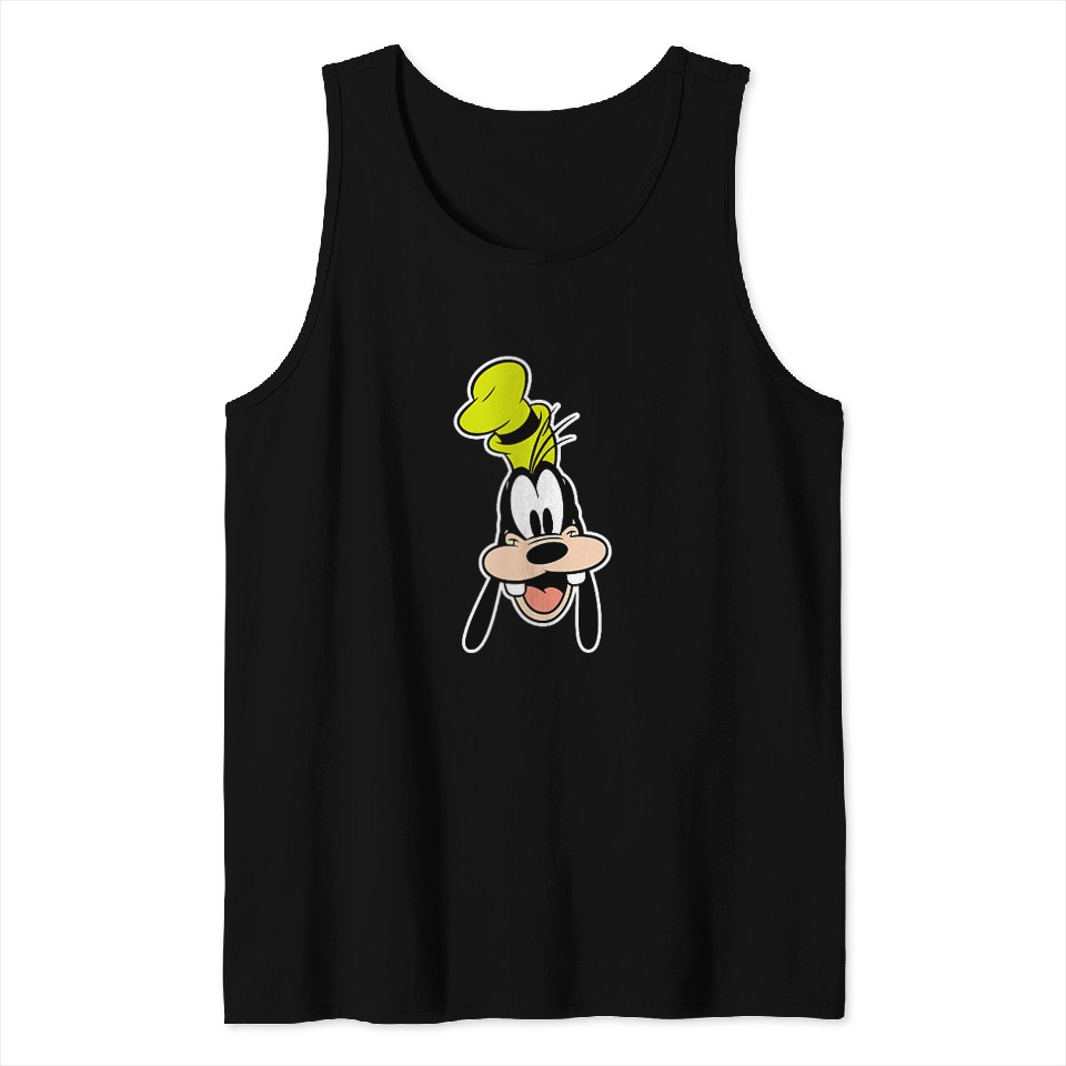 Disney Mickey And Friends Goofy Face Small Pocket Logo Tank Tops | ID ...