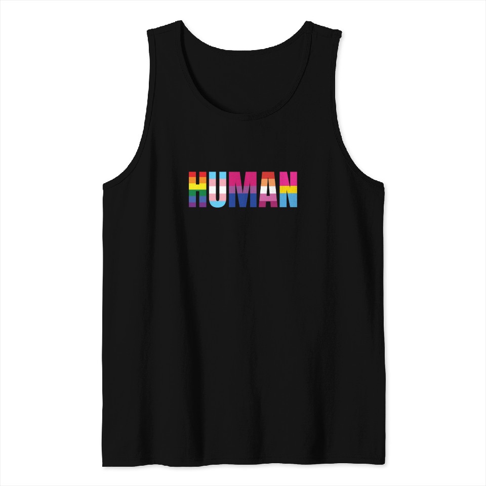 Human LGBTQ Flags LGBTQ Gay Pride Month LGBTQ Plus Tank Tops | ID ...