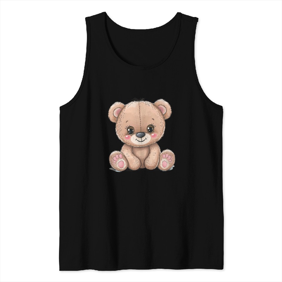Cute Kawaii Teddy Bear Clipart, Cute Teddy Bear Tank Tops | ID 91023651 ...