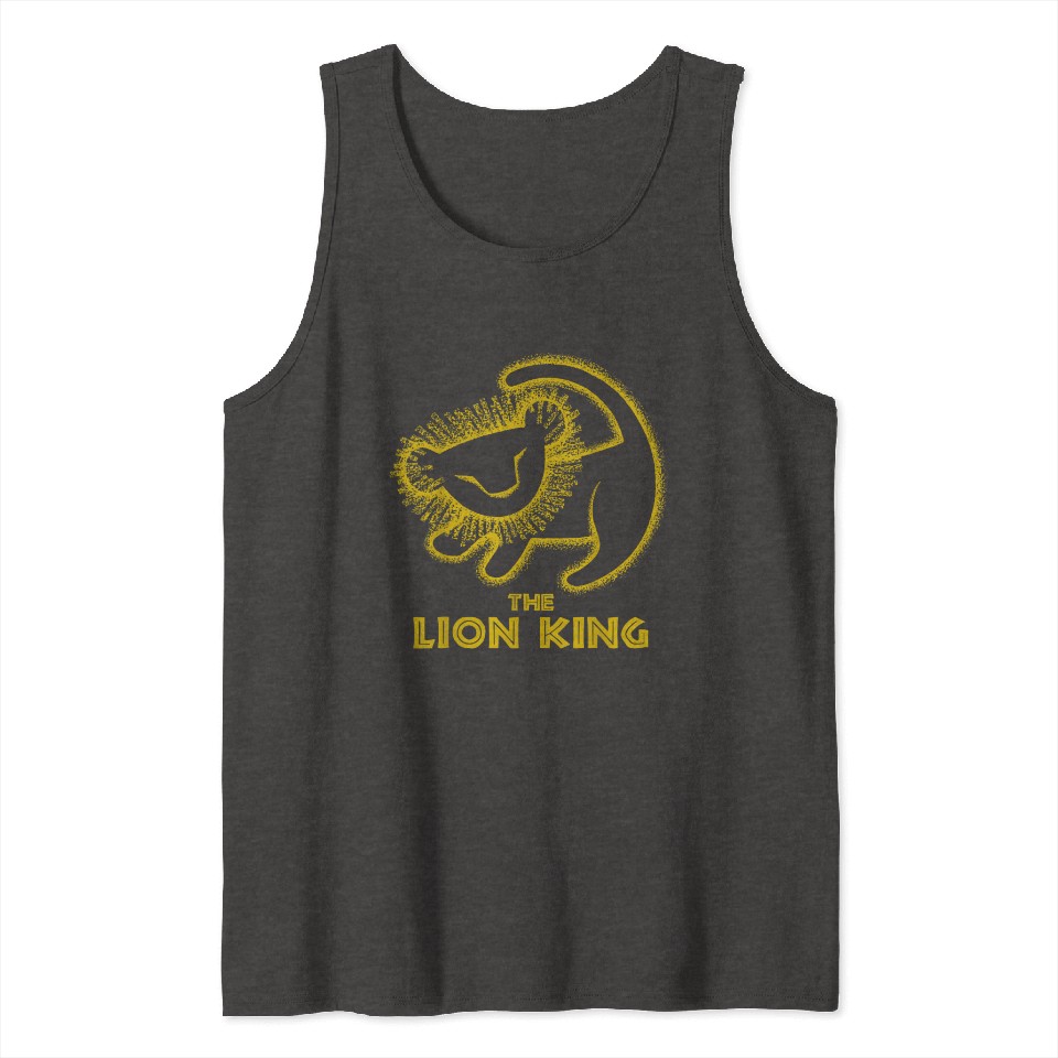 Disney The Lion King Simba Cave Painting Movie Title Logo Tank Tops ...
