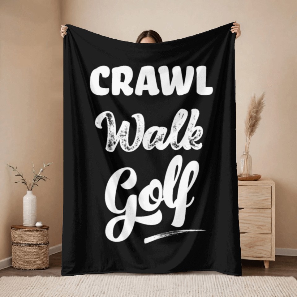 Crawl walk golf Golfing future golfer Throw Blankets | ID 60777798 by ...