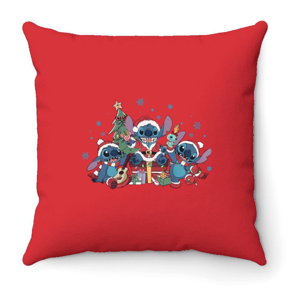 Stitch Christmas Throw Pillows, Disney Christmas Throw Pillows, Lilo ...
