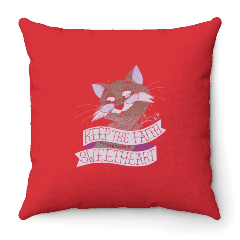 Disney The Rescuers Down Under Rufus the Cat Quote Retro Throw Pillows ...