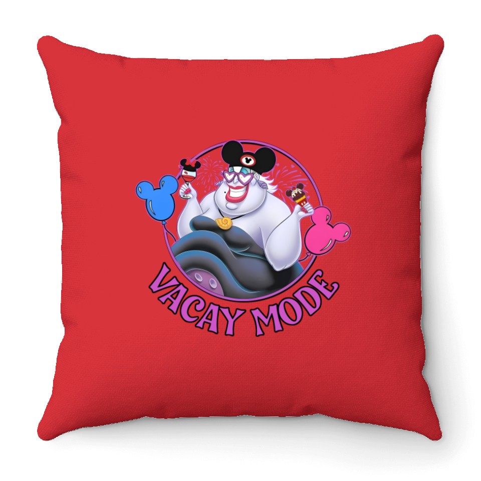 Disney Villains Ursula with Mickey Balloon Vacay Mode Retro Throw ...
