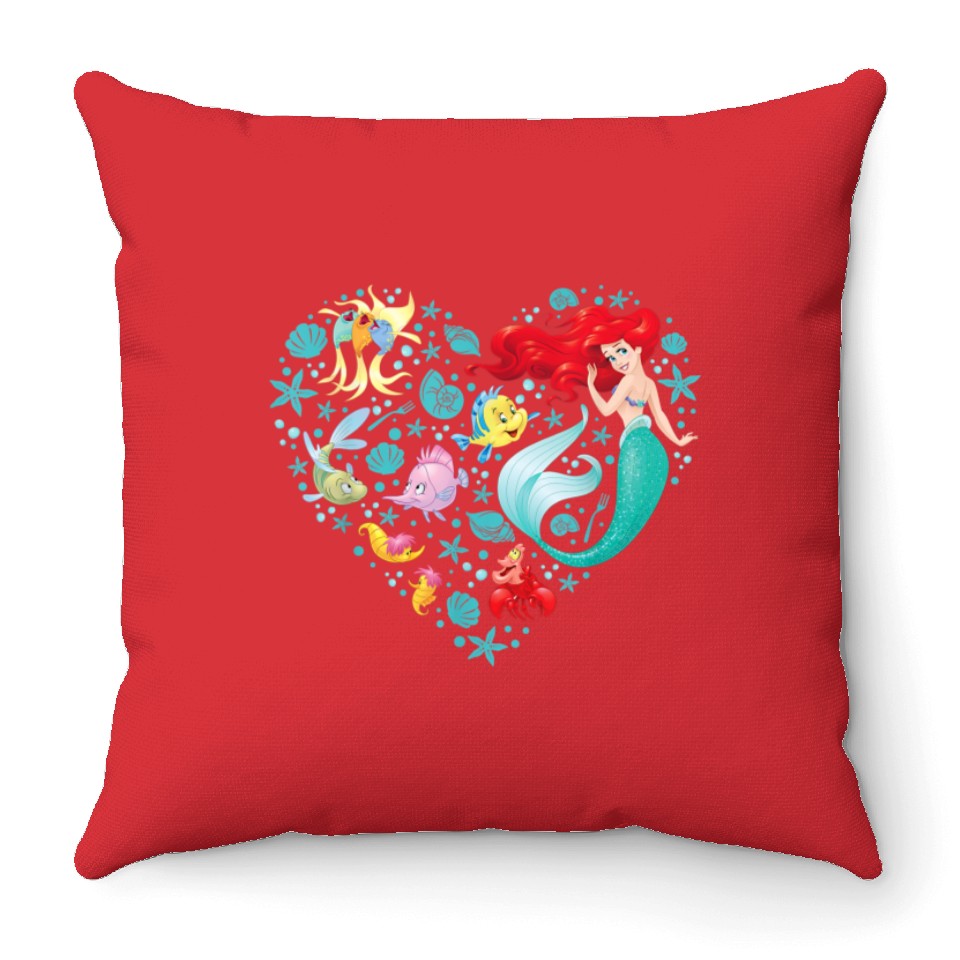 Disney Princess Ariel Flounder and Sebastian Col Throw Pillows | ID ...