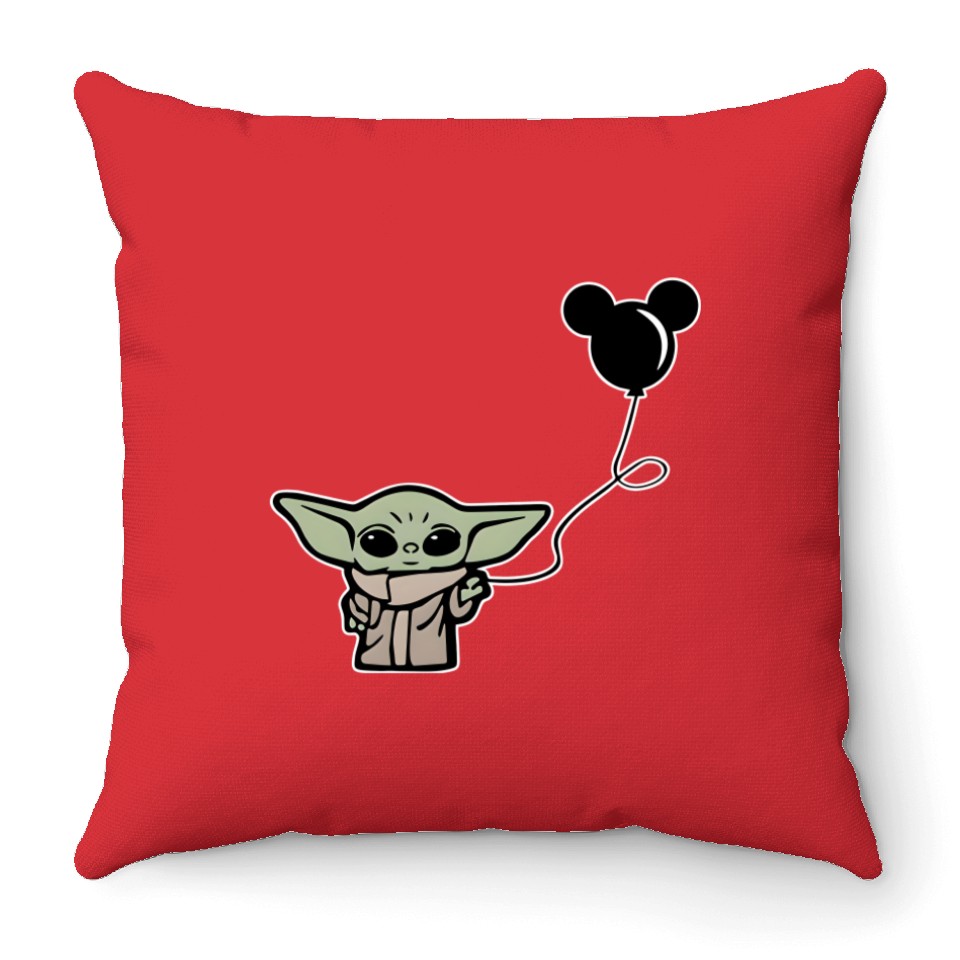 Cute Grogu Throw Pillows, Disney Balloons Throw Pillows, Mandalorian ...