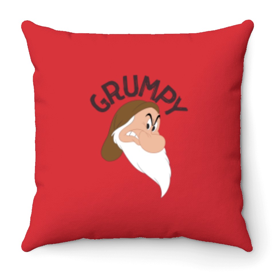 Disney Snow White The Seven Dwarfs Grumpy Face Throw Pillows | ID ...