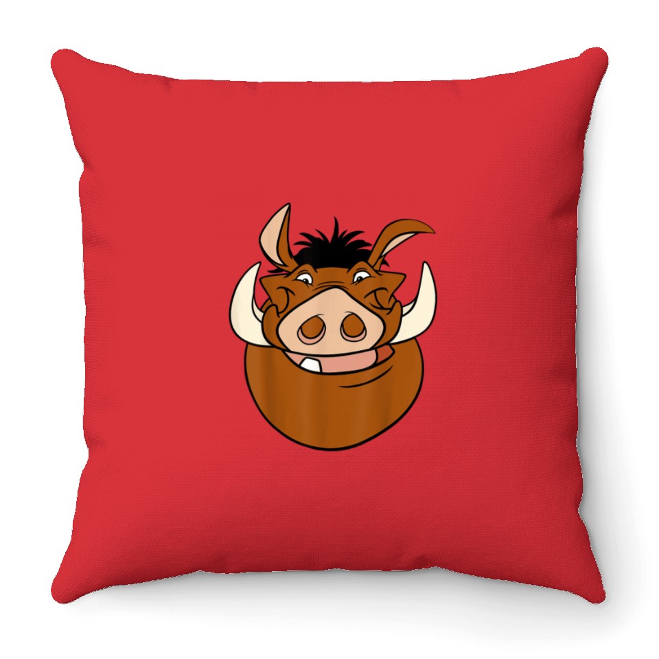 Disney The Lion King Pumbaa Big Face Portrait Throw Pillows | ID ...