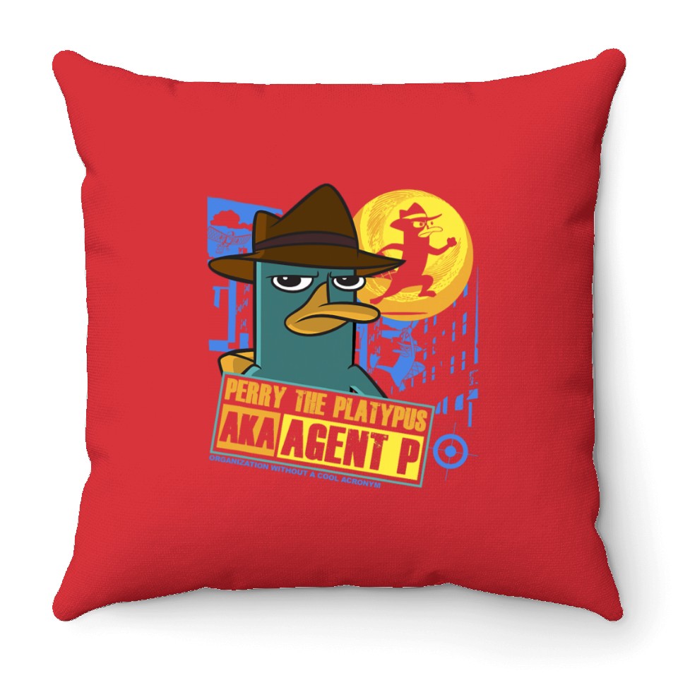 Disney Phineas And Ferb Perry The Platypus AKA Agent P Throw Pillows ...