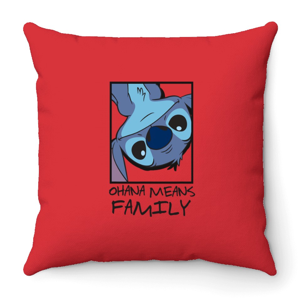 Disney Lilo Stitch Ohana Means Family Stitch Panel Box Throw Pillows ...