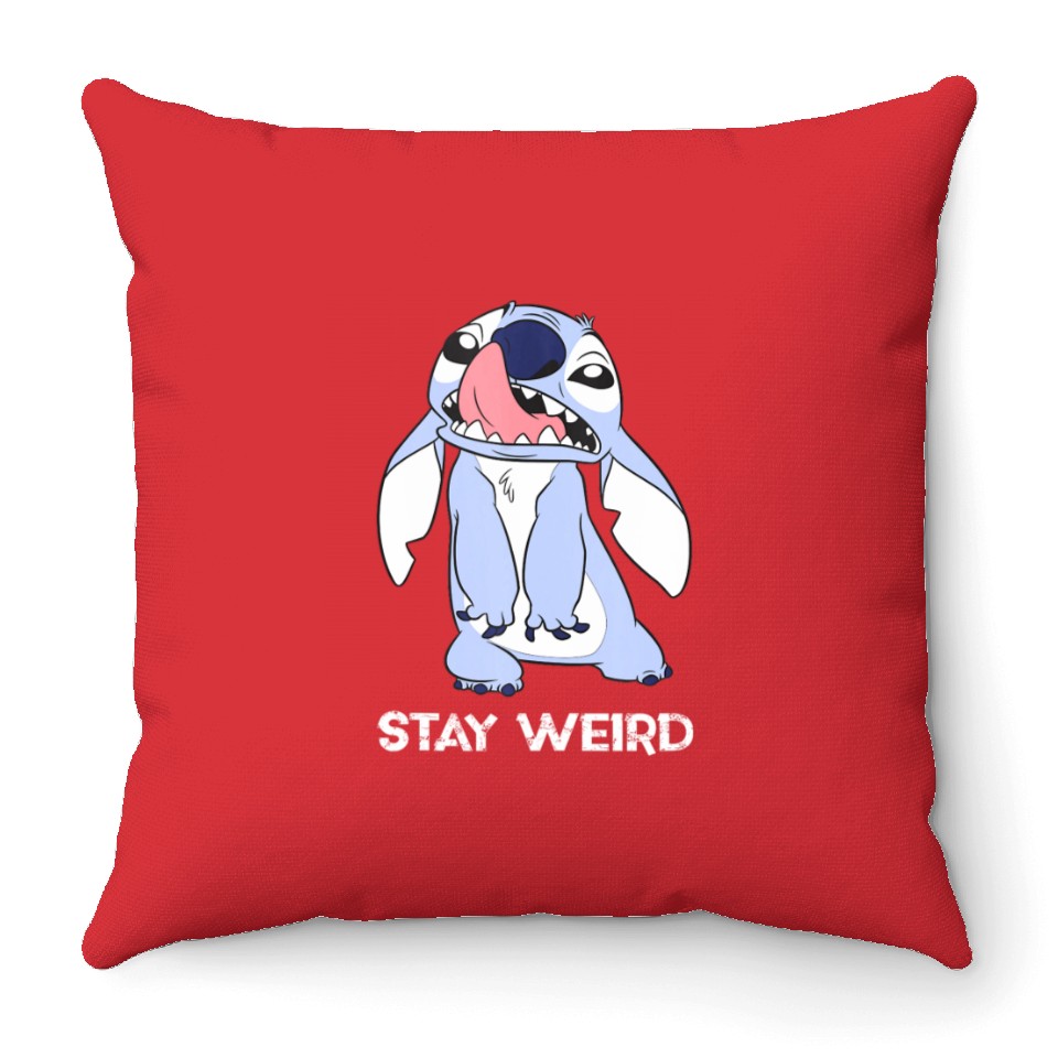 Disney Lilo Stitch Stay Weird Big Stitch Pastel Portrait Throw Pillows ...