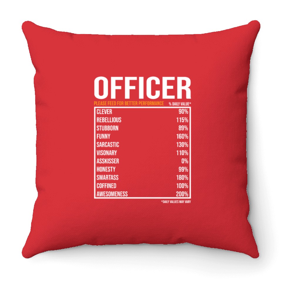 Officer Daily Value funny Officer Throw Pillows | ID 44845443 by Camila ...
