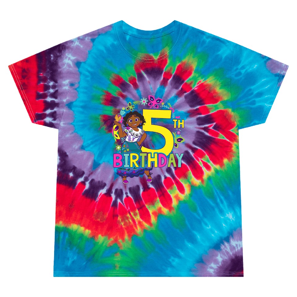 Disney Encanto Maribel 5th Birthday Smile Floral Portrait Tie Dye T ...