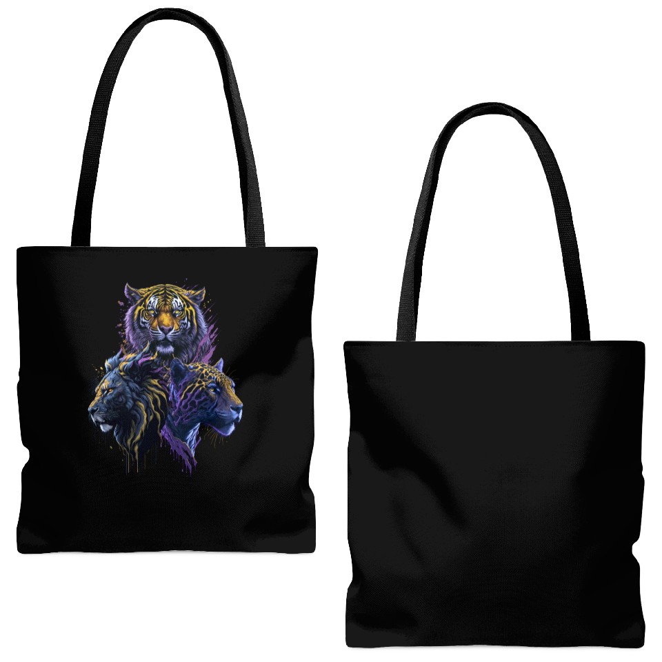 Tiger, wild cat, tribal, tribal art, fierce, majes Tote Bags (AOP) | ID ...