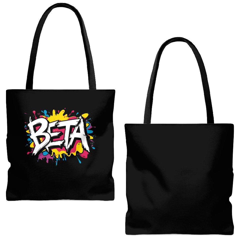Beta Graffiti Tote Bags (AOP) – Loud Slang Splash Design | ID 64527158 ...