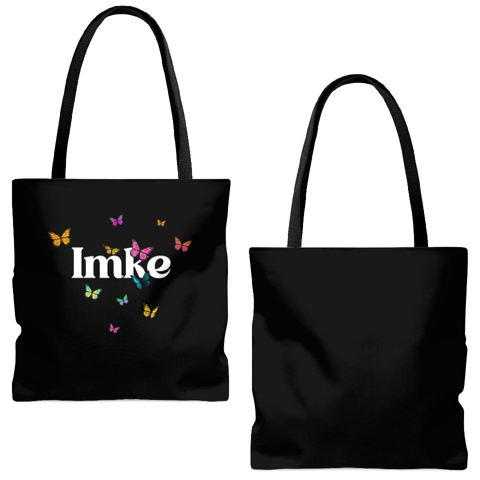 IMKE - beautiful girl name with cute butterflies Tote Bags (AOP) | ID ...