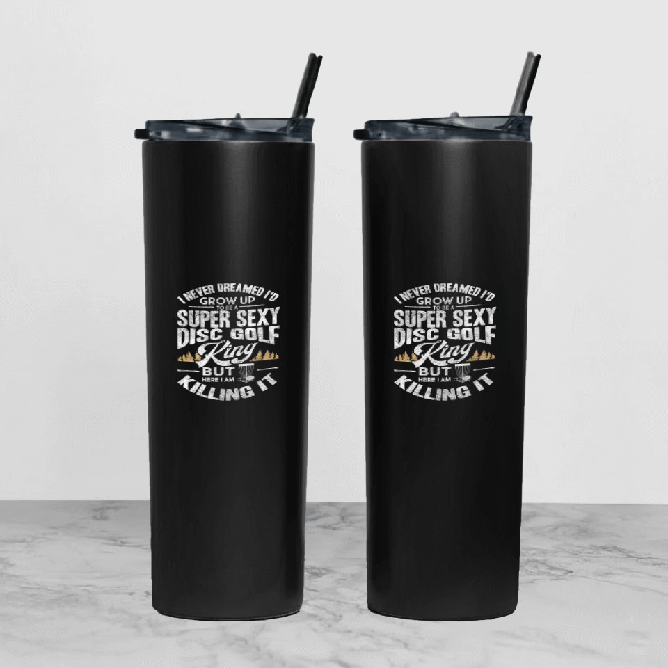 Funny Disc Golf Tumbler With Lid And Straw Men Husband Vintage Disc Go ...