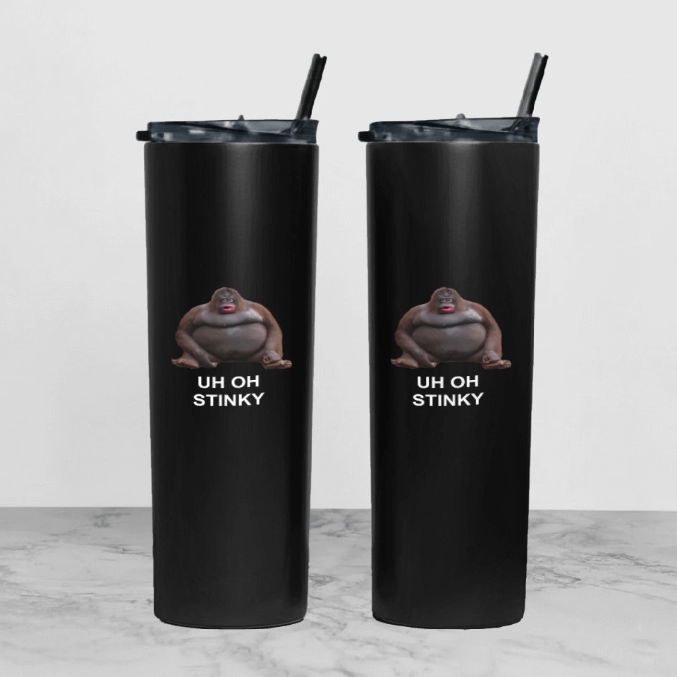 Uh Oh Stinky Poop Le Monke Meme Tumbler With Lid And Straw | ID ...
