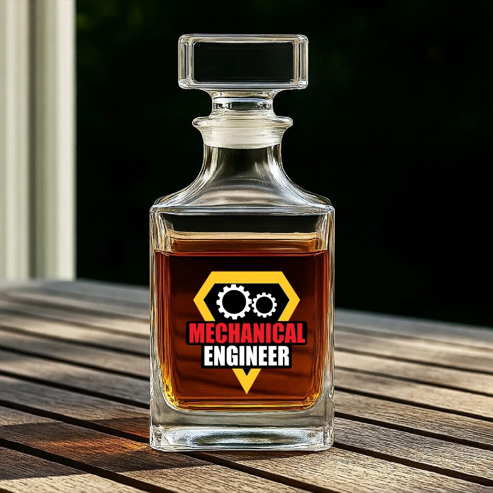 Mechanical Engineer Gear theme Design for engineer Whiskey Decanters