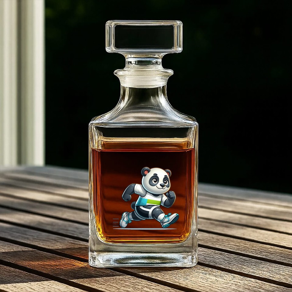 Cute Marathon Runner Panda Whiskey Decanters | ID 44372289 by Camila ...