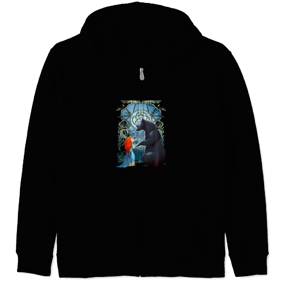 Disney Pixar Brave Merida And Bear Profile Portrait Zip Hoodies | ID ...