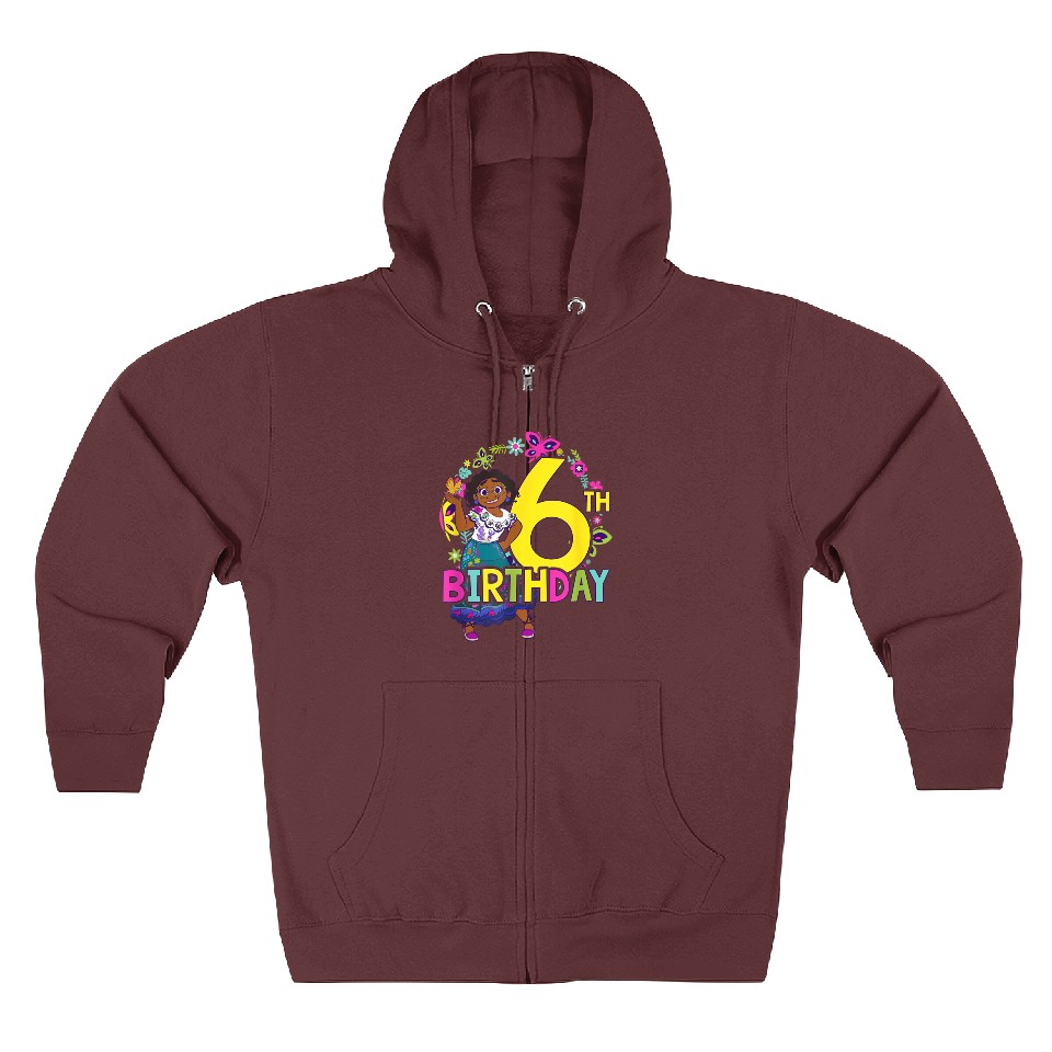 Disney Encanto Maribel 6th Birthday Smile Floral Portrait Zip Hoodies ...
