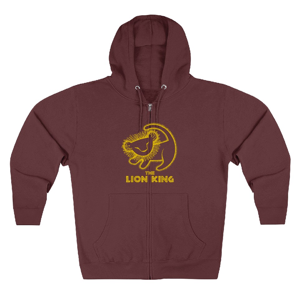 Disneyss The Lion King Simba Cave Painting Movie Title Logo Zip Hoodies ...