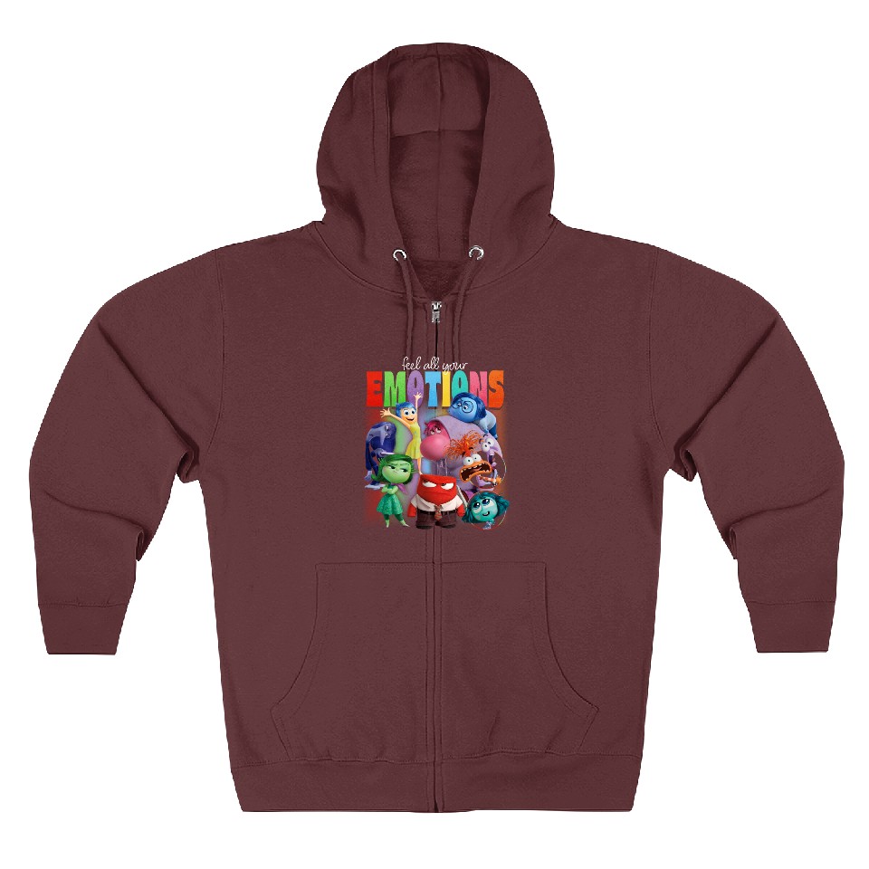 Disney Pixar Inside Out 2 Feel All Your Emotions Zip Hoodies | ID ...